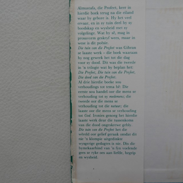 Die Tuin van die Profeet deur Kahlil Gibran - The Crazy Book Inn