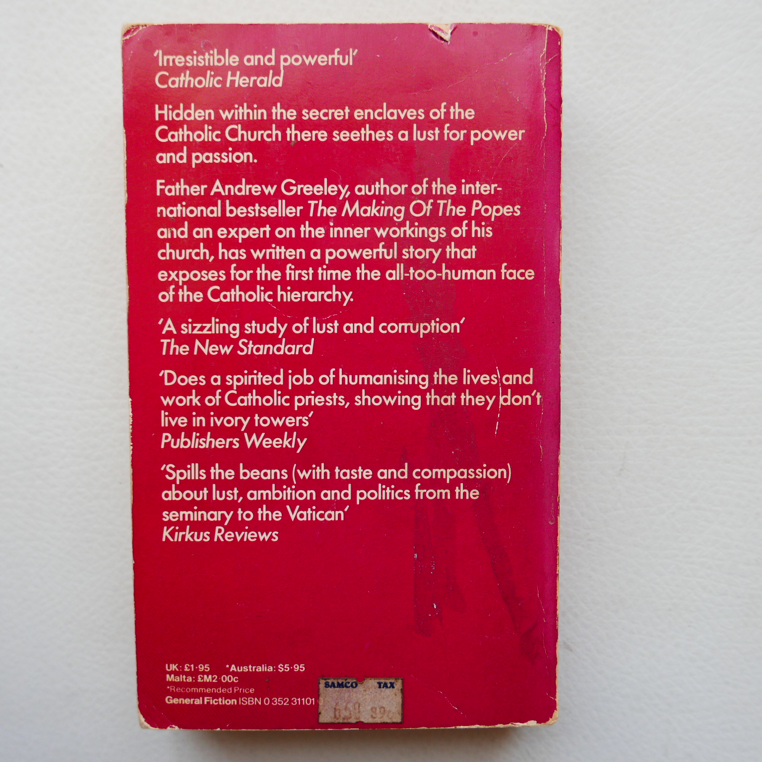 The Cardinal Sins by Andrew M. Greeley - The Crazy Book Inn