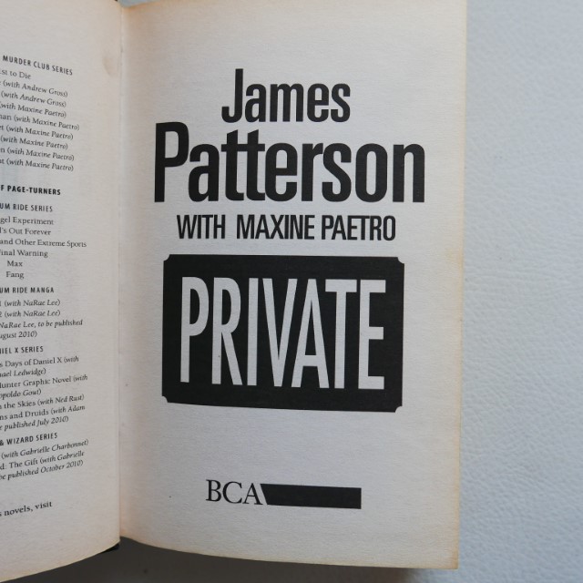 Private by James Patterson with Maxine Paetro - The Crazy Book Inn